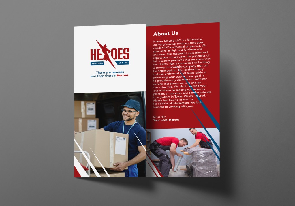 Heroes Moving Brochure – Every great design begins with a Radiant Mark.